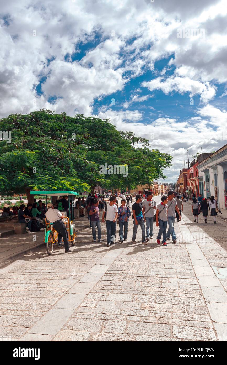 People celebrate in front of the church of San Domingo. Oaxaca, Oaxaca ...