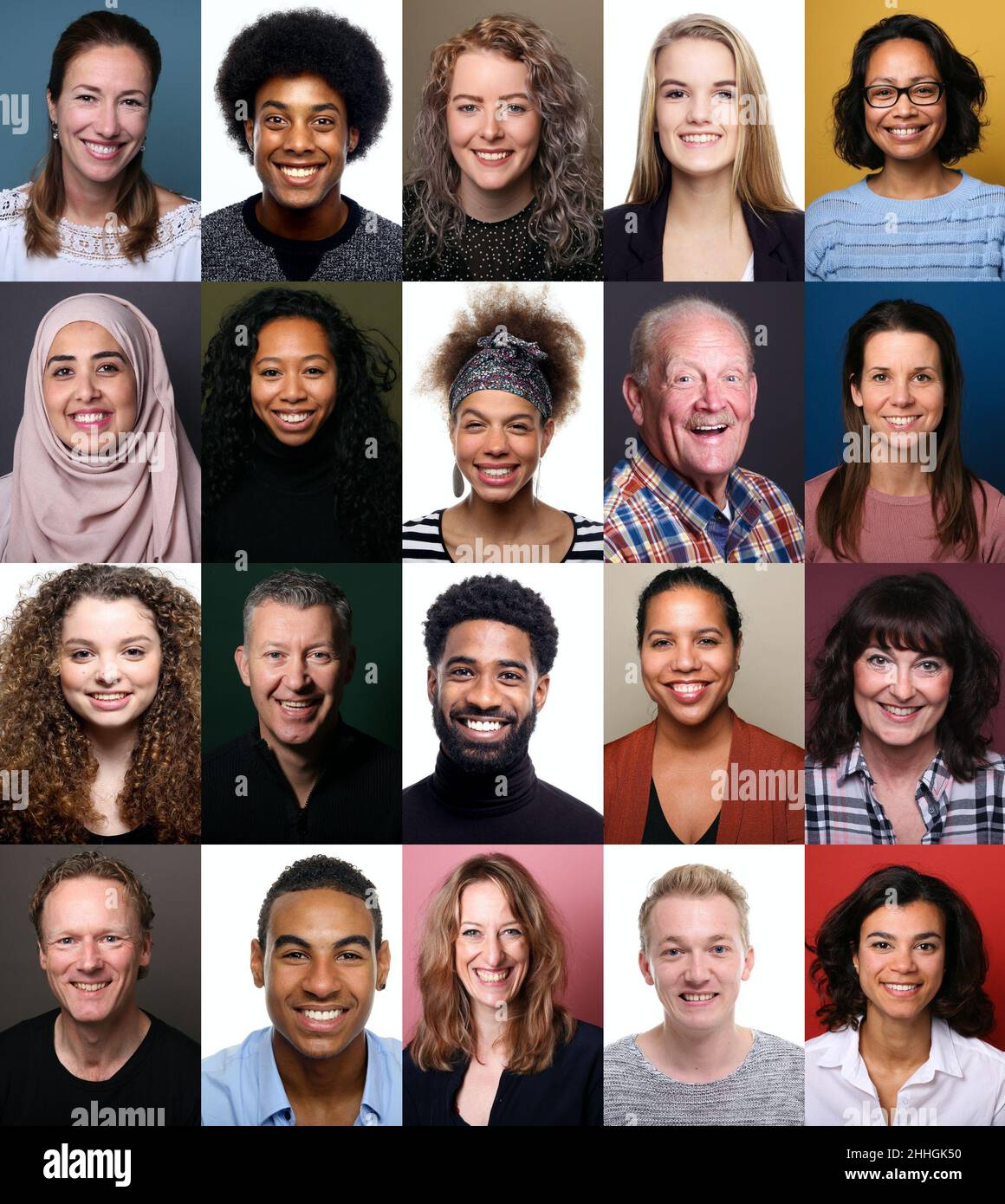 Group of beautiful people in a collage Stock Photo - Alamy