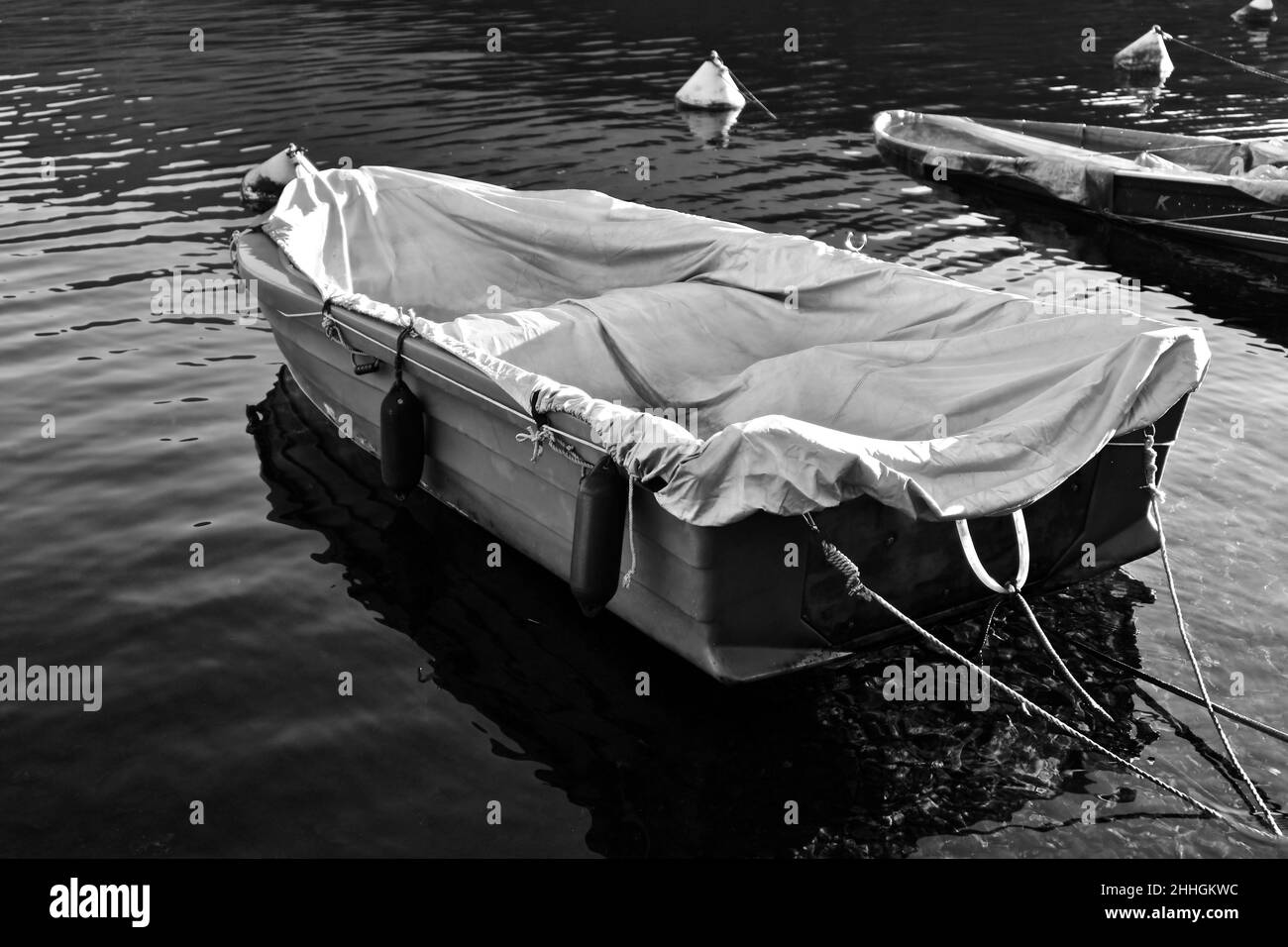 Boat anchored Black and White Stock Photos & Images - Alamy