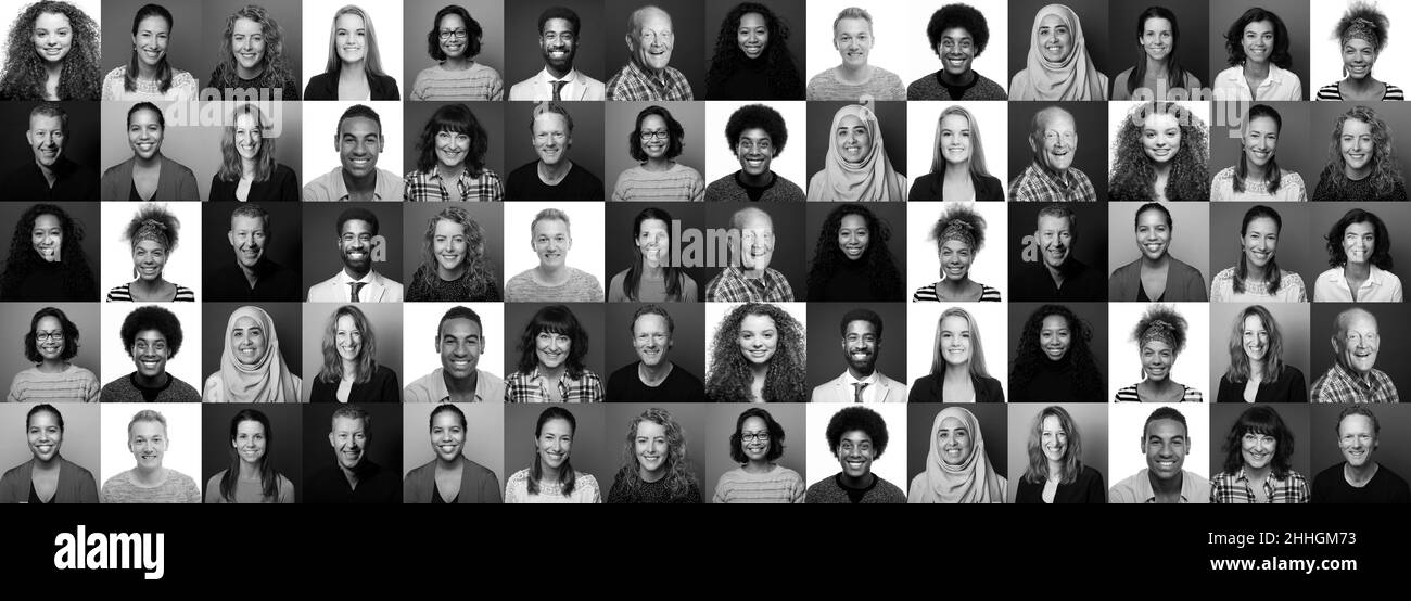 Group of beautiful people in a collage Stock Photo - Alamy