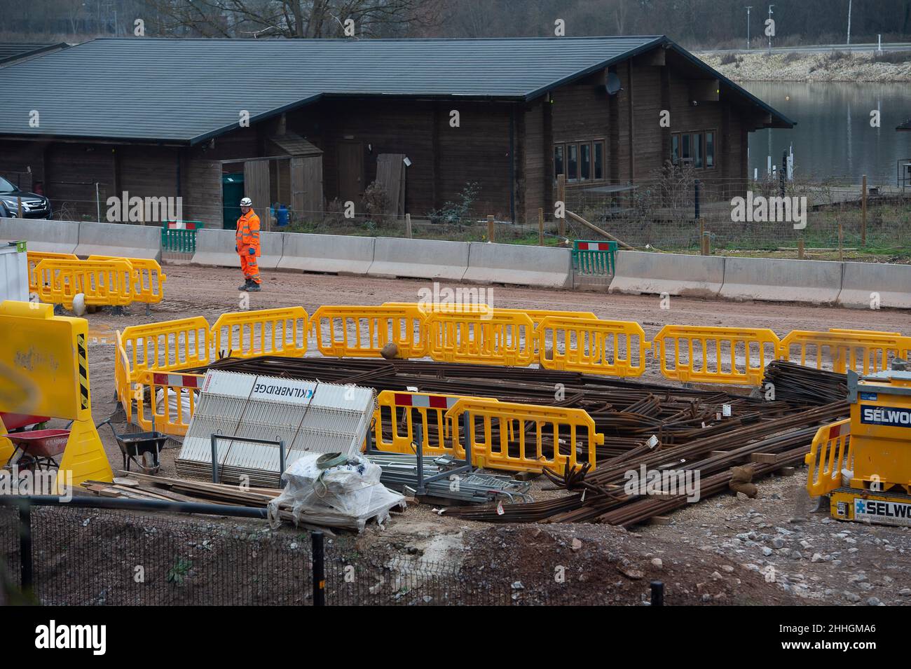 Denham, Buckinghamshire, UK. 24th January, 2022. HS2 are continuing ...