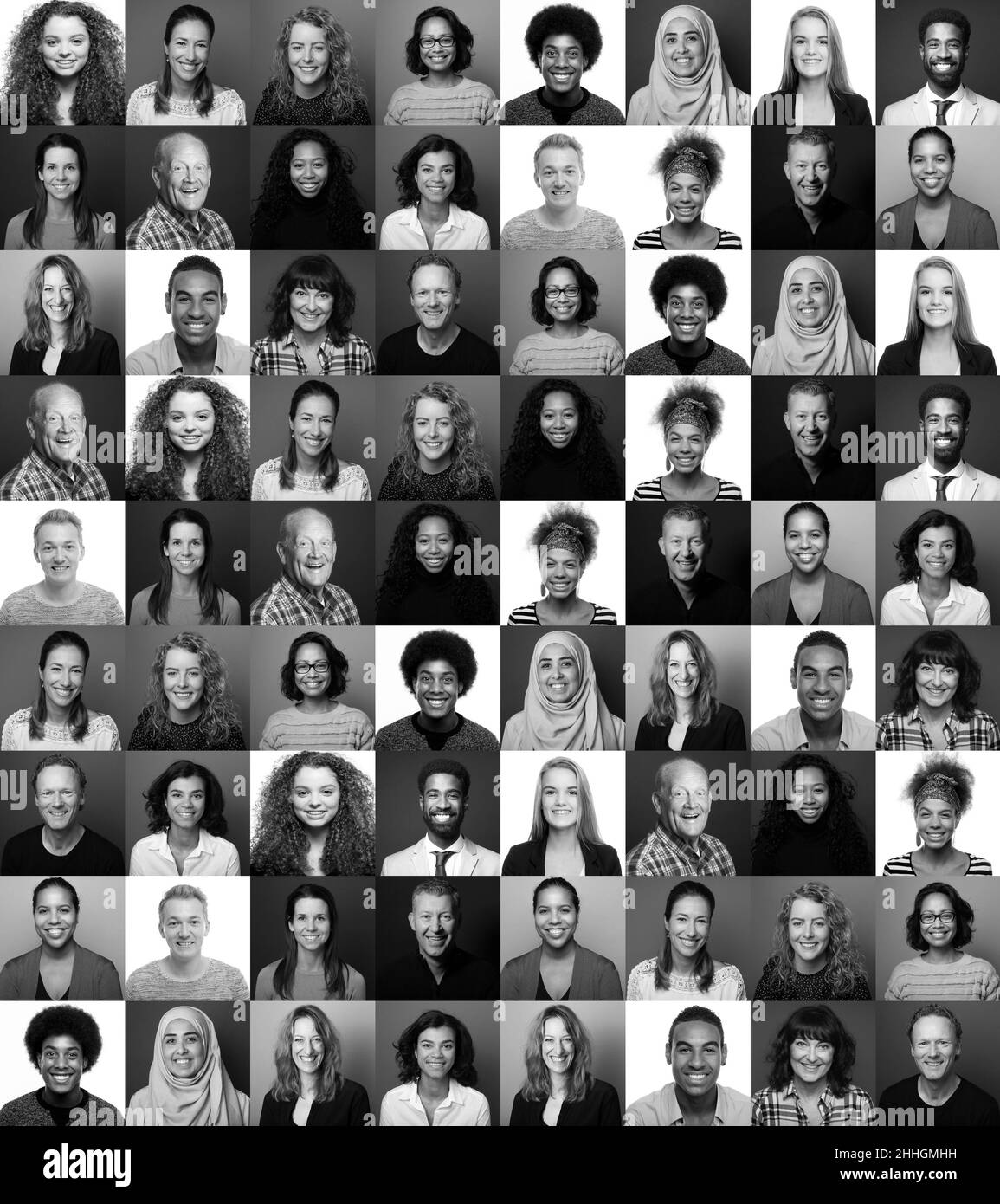 Group of beautiful people in a collage Stock Photo - Alamy
