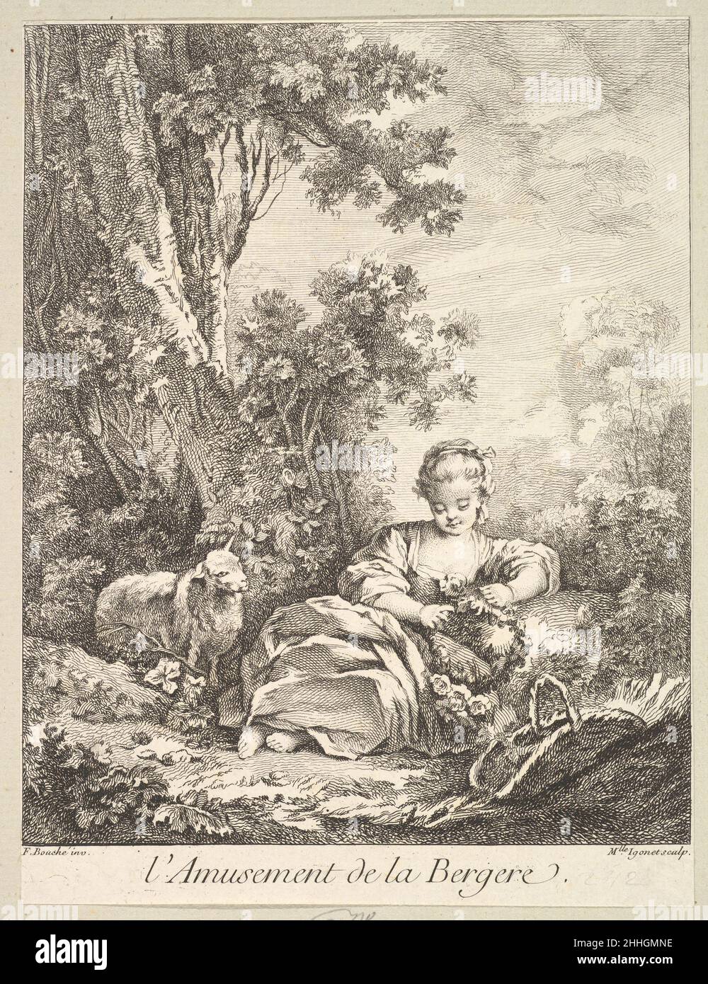 The Amusement of a Shepherd Girl Marie Madeleine Igonet French. The ...