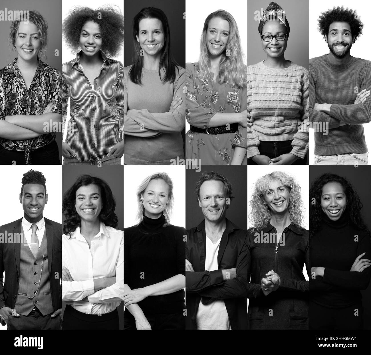 Group of beautiful people in a collage Stock Photo - Alamy
