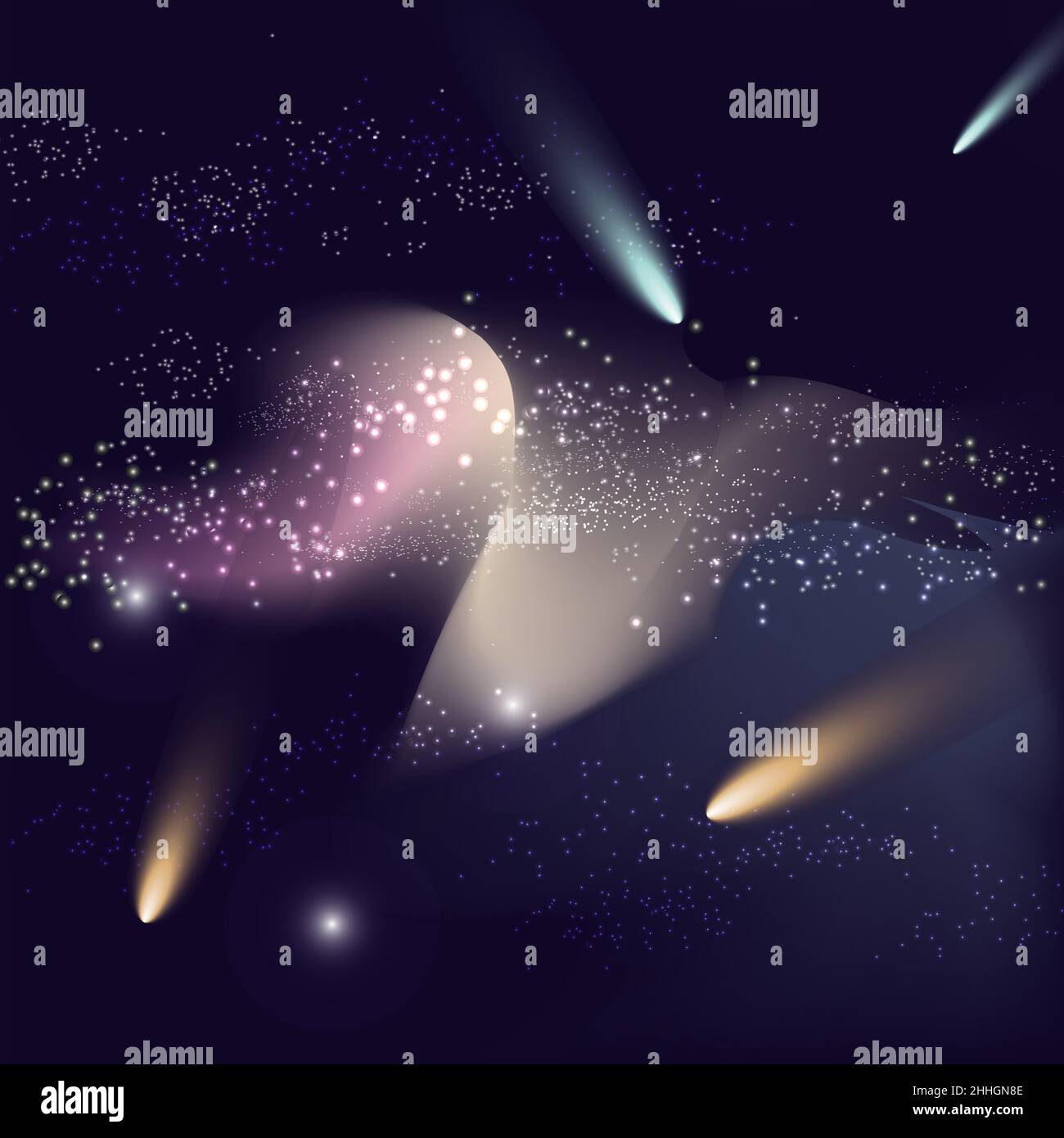 Space galaxy background with nebula, comets, star dust and bright ...