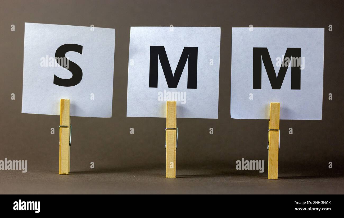 SMM, social media marketing symbol. Concept word SMM social media ...