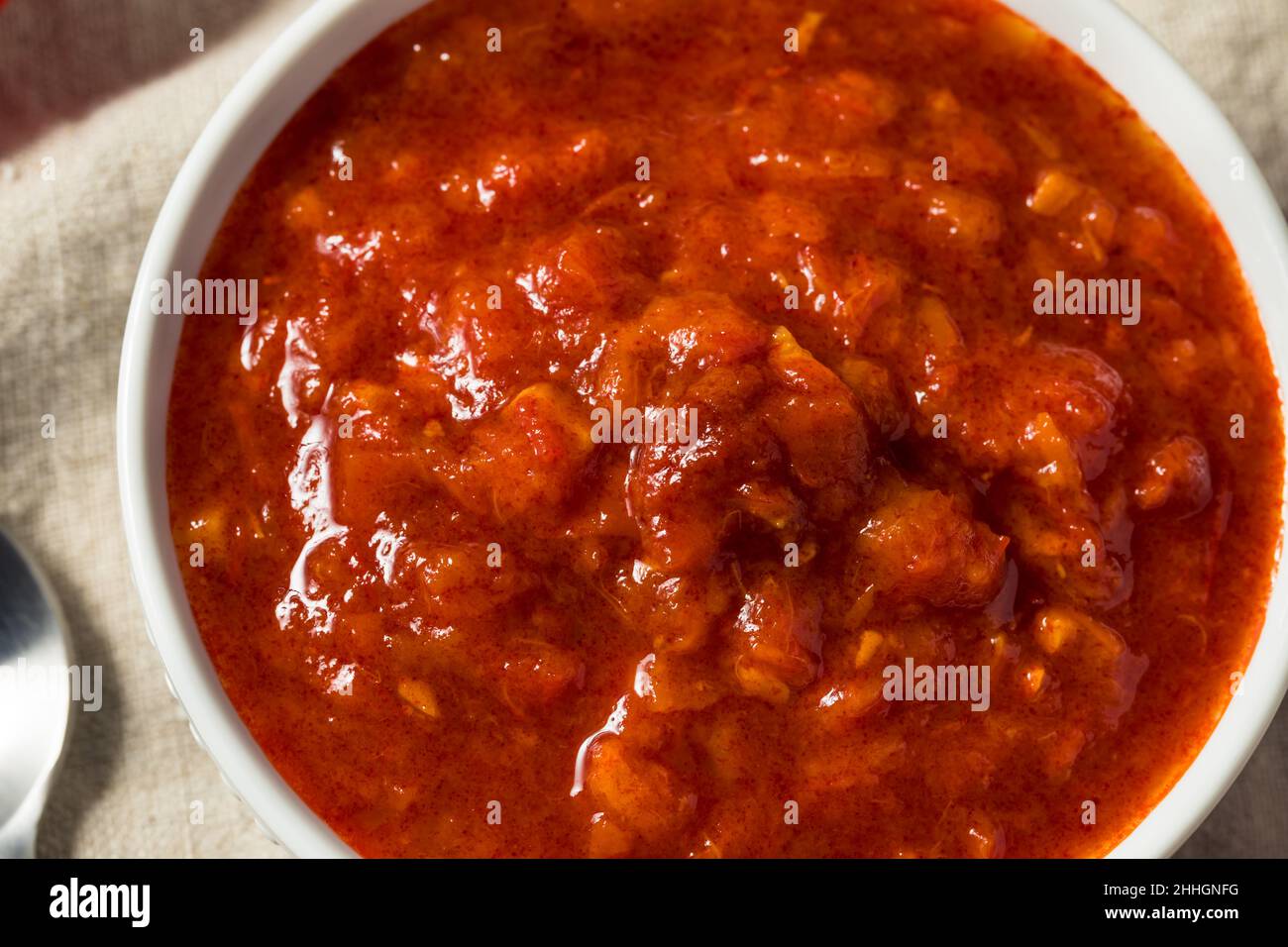 Homemade Organic Red Harissa Paste in a Bowl Stock Photo - Alamy