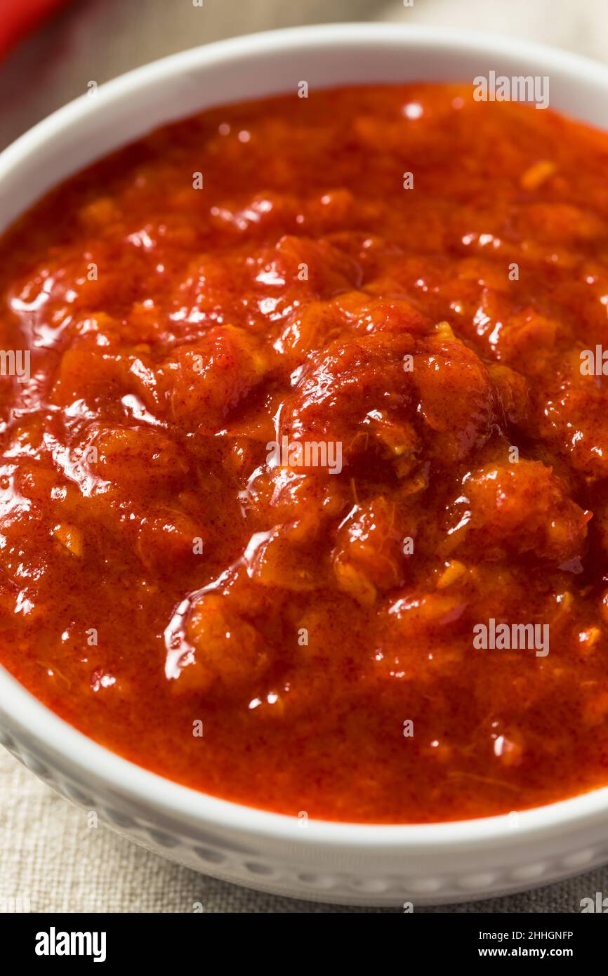 Homemade Organic Red Harissa Paste in a Bowl Stock Photo - Alamy