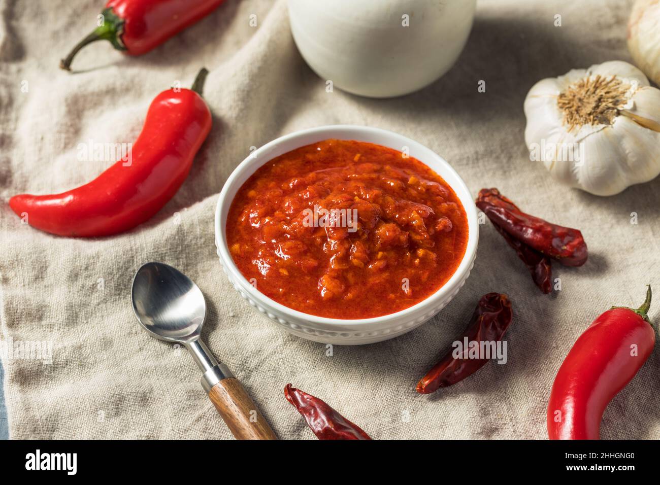 Homemade Organic Red Harissa Paste in a Bowl Stock Photo - Alamy
