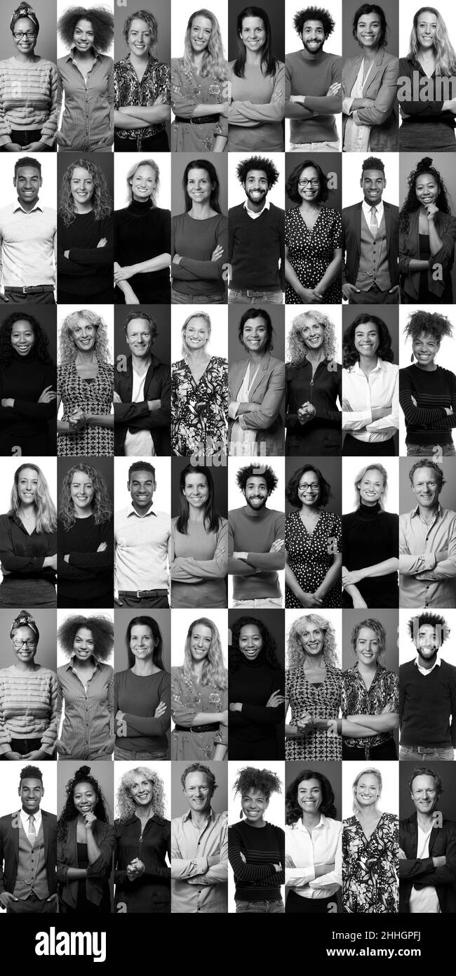 Group of beautiful people in a collage Stock Photo - Alamy