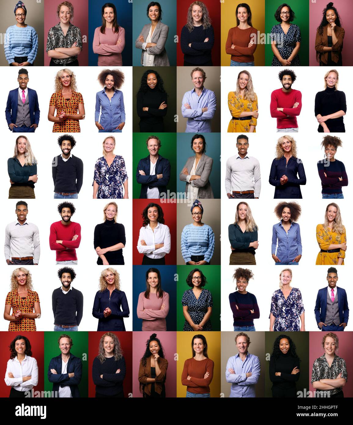 Group of beautiful people in a collage Stock Photo - Alamy