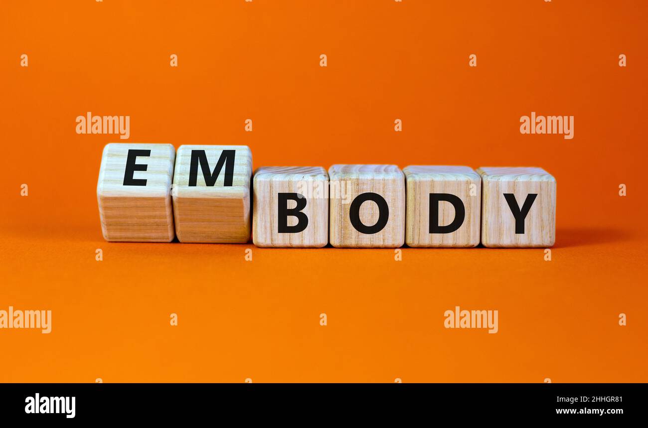 Body and embody symbol. Turned wooden cubes and changed the concept ...