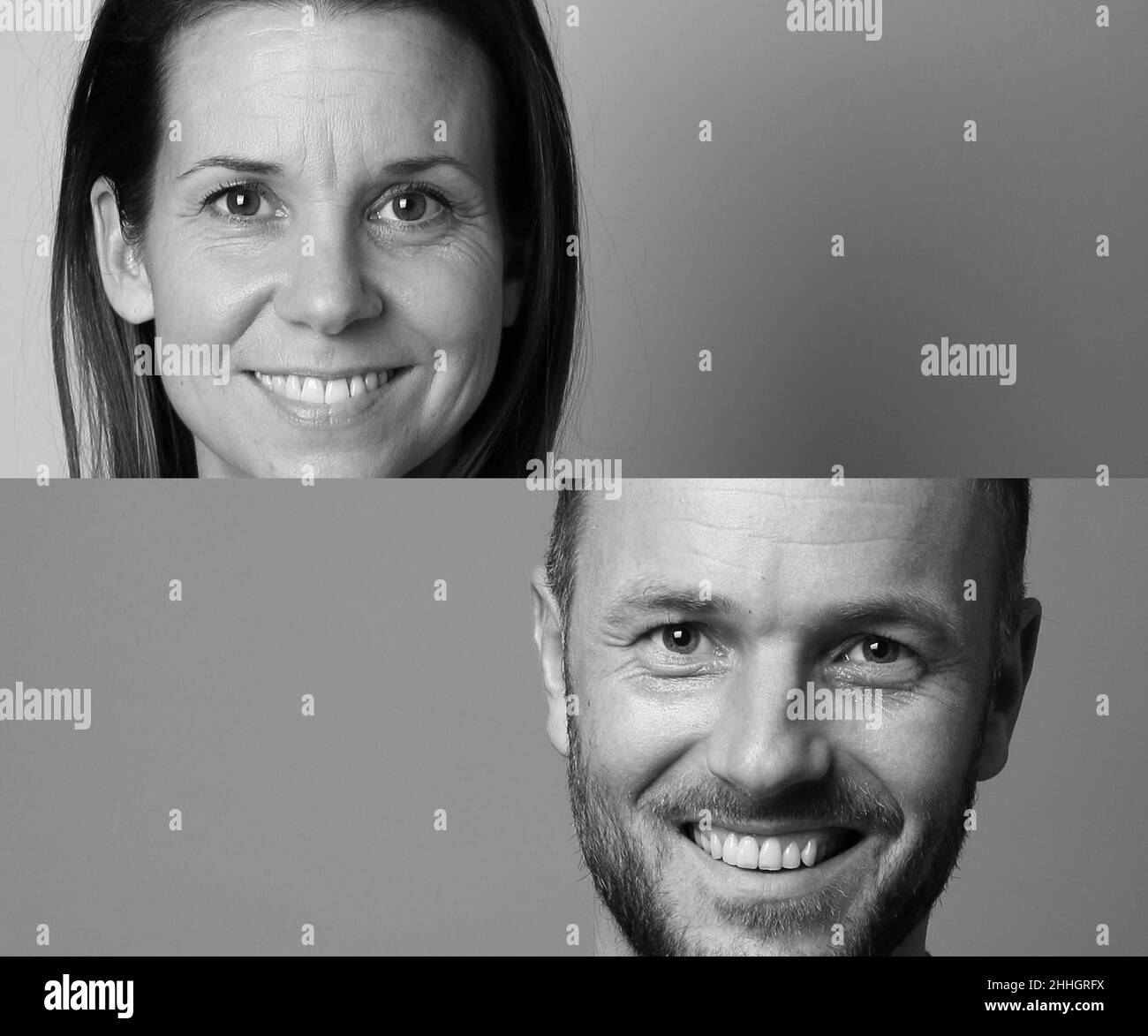 Group of people in a collage Stock Photo - Alamy