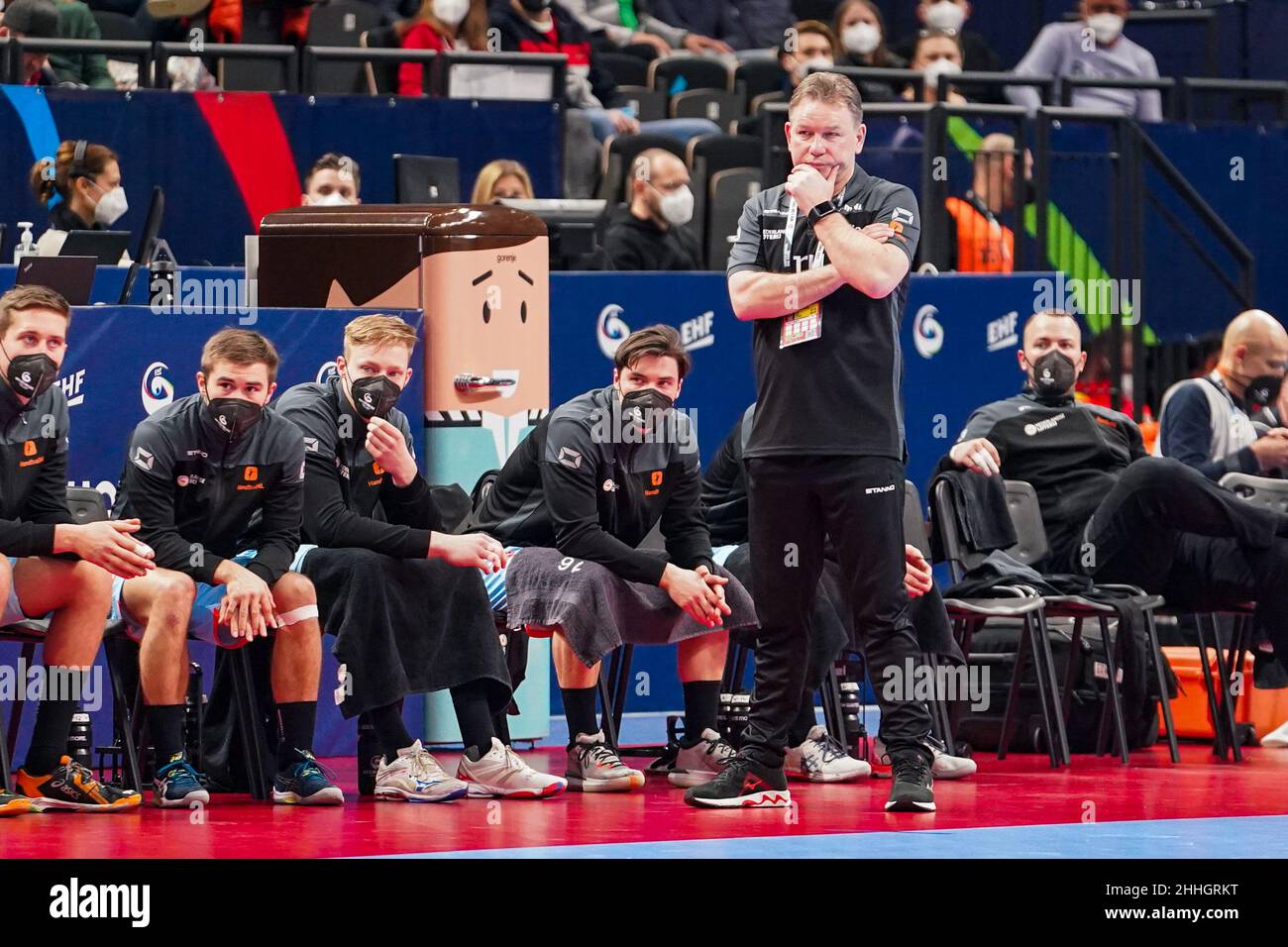 BUDAPEST, HUNGARY - JANUARY 24: Coach Edwin Kippers of the Netherlands ...