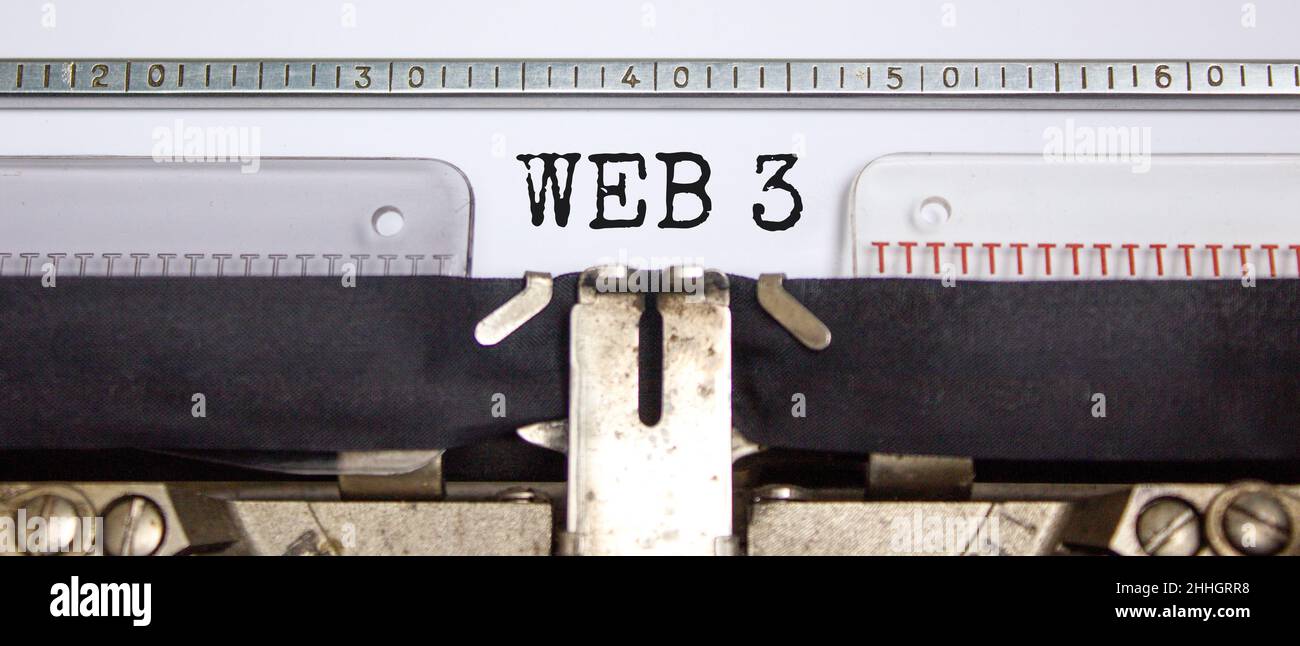 WEB 3 symbol. Concept words WEB 3 typed on retro typewriter. Beautiful ...