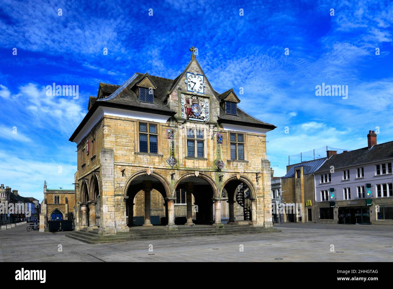 The 17th century Guildhall in Cathedral square, Peterborough City ...