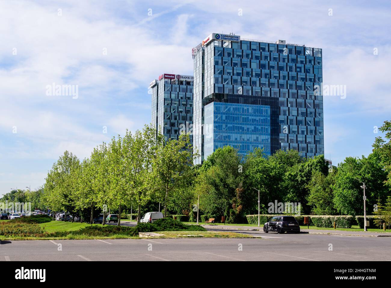Bucharest, Romania - 15 May 2021: City Gate Towers in the Northern part ...