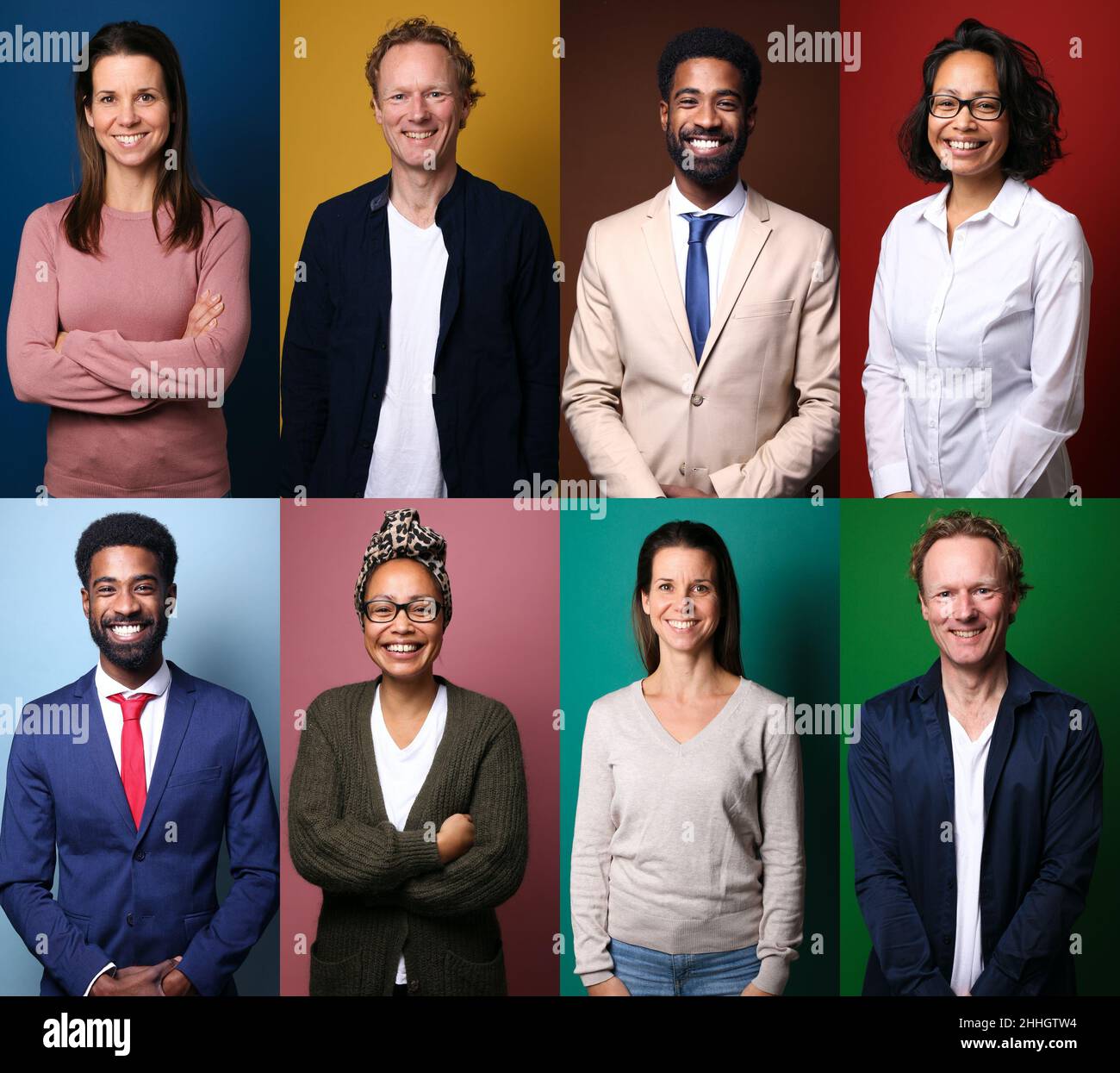 Group of people in a collage Stock Photo - Alamy