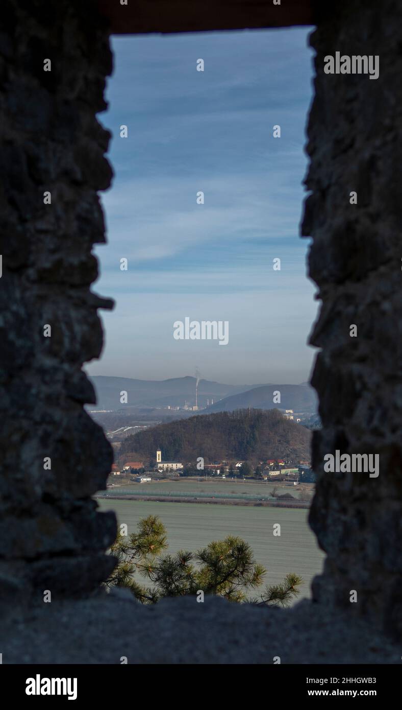Ruins of medieval gothic castle Reviste. Revistske Podzamcie castle. Slovakia Stock Photo - Alamy