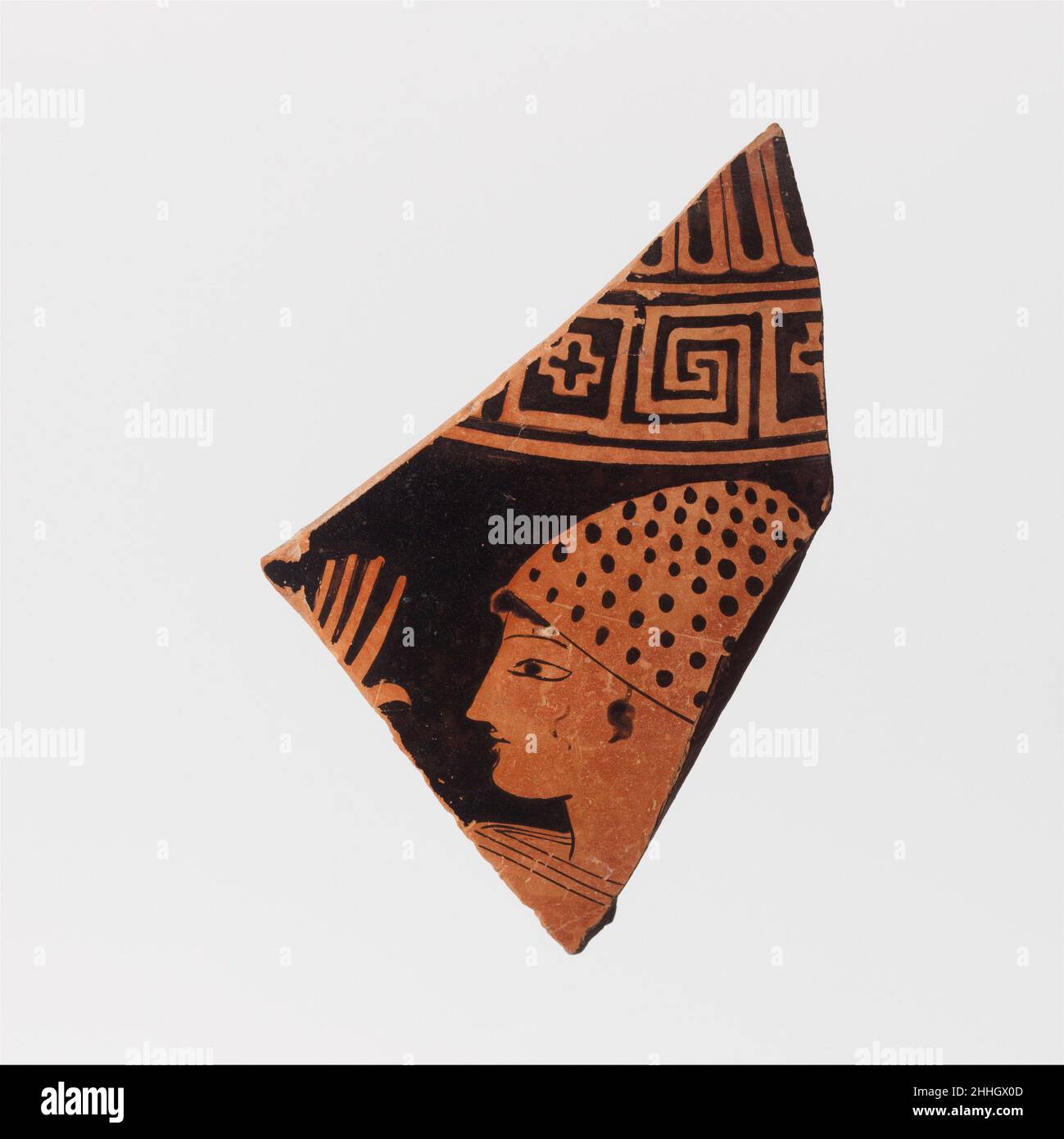 Fragment of a terracotta lebes gamikos (round-bottomed bowl with ...