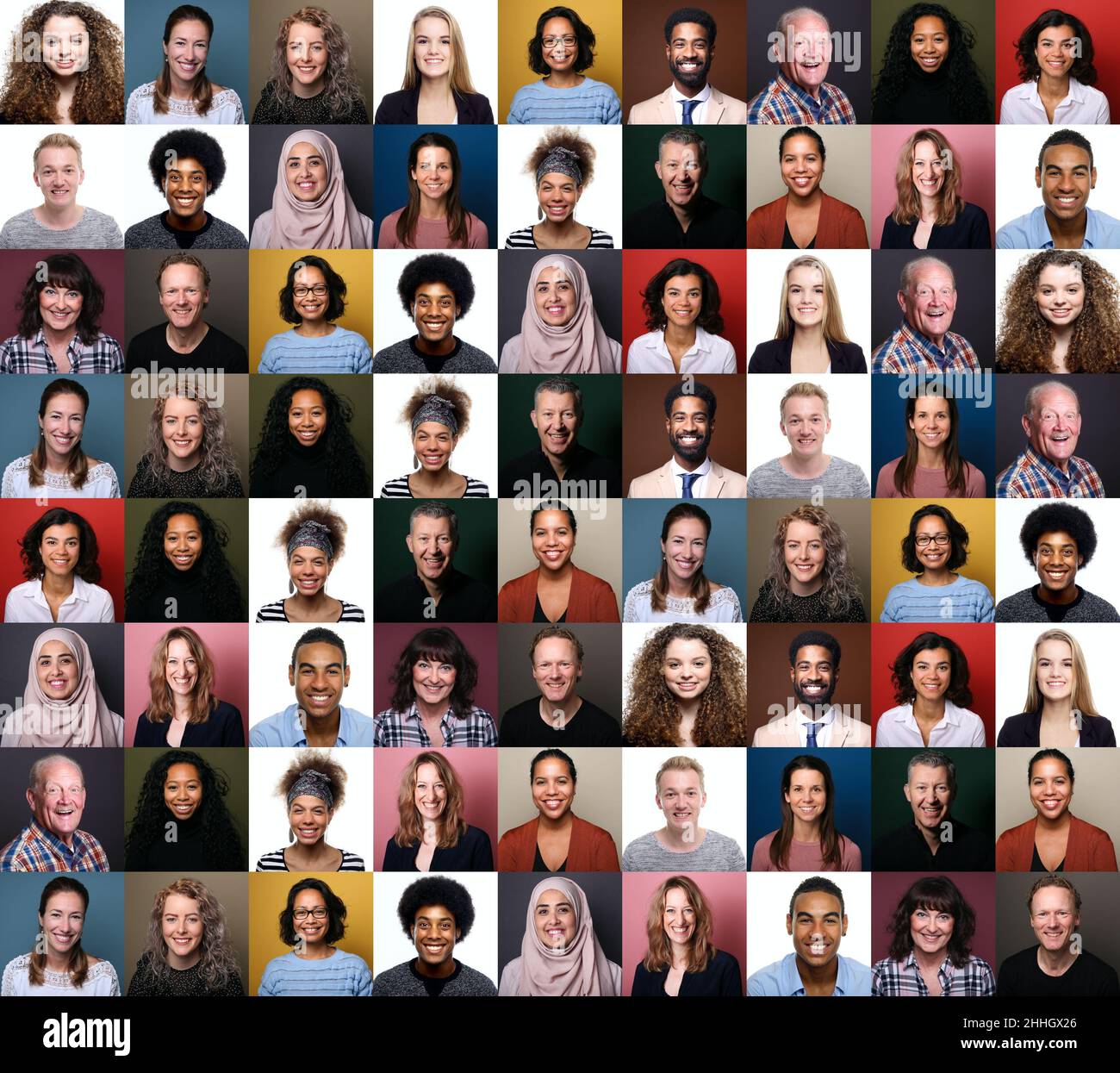 Group of beautiful people in a collage Stock Photo - Alamy