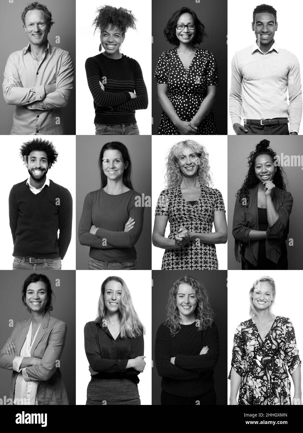Group of beautiful people in a collage Stock Photo - Alamy