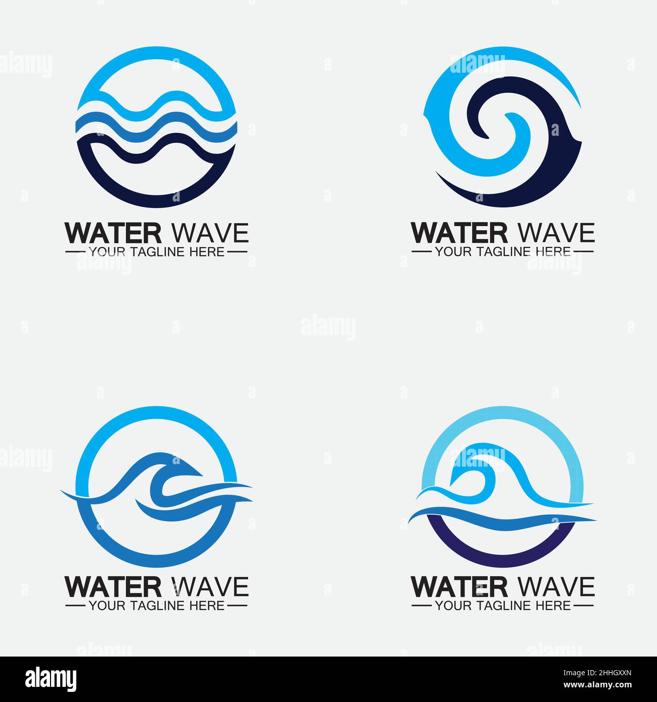 Set Water wave icon vector illustration design logo Stock Vector Image ...