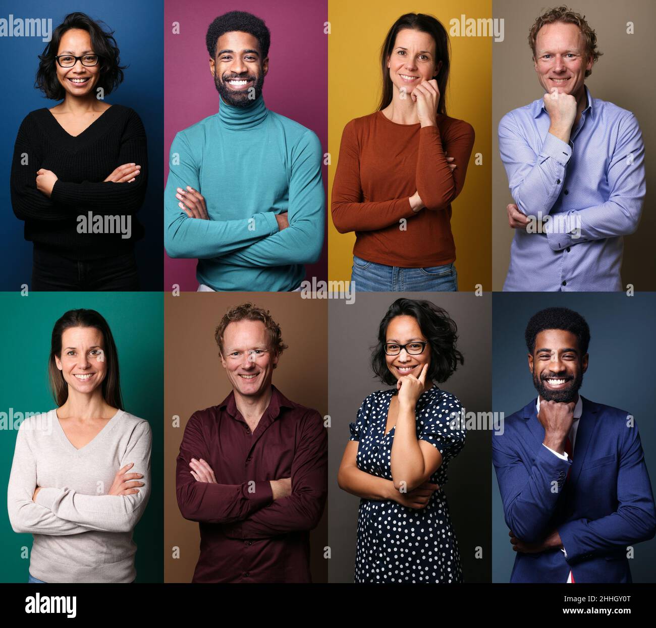 Group of people in a collage Stock Photo - Alamy