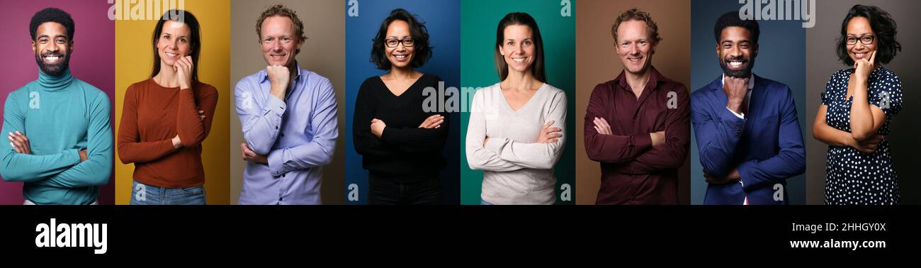 Group of people in a collage Stock Photo - Alamy