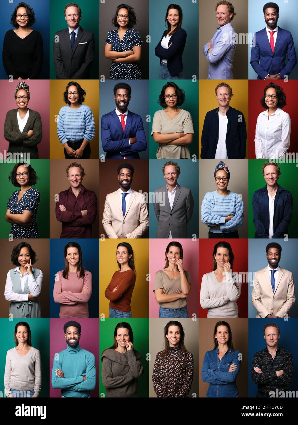 Group of people in a collage Stock Photo - Alamy