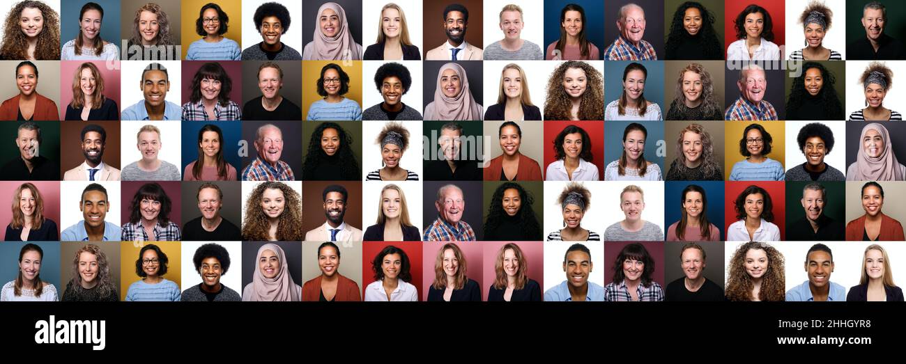 Group of beautiful people in a collage Stock Photo - Alamy
