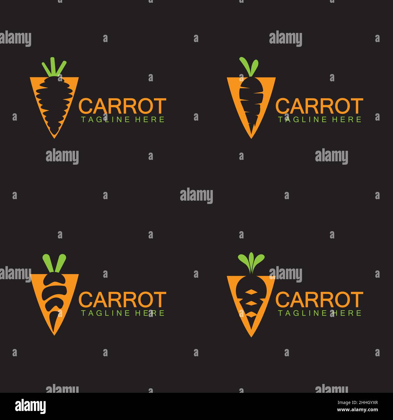 Set Carrot logo vector icon illustration design template Stock Vector ...