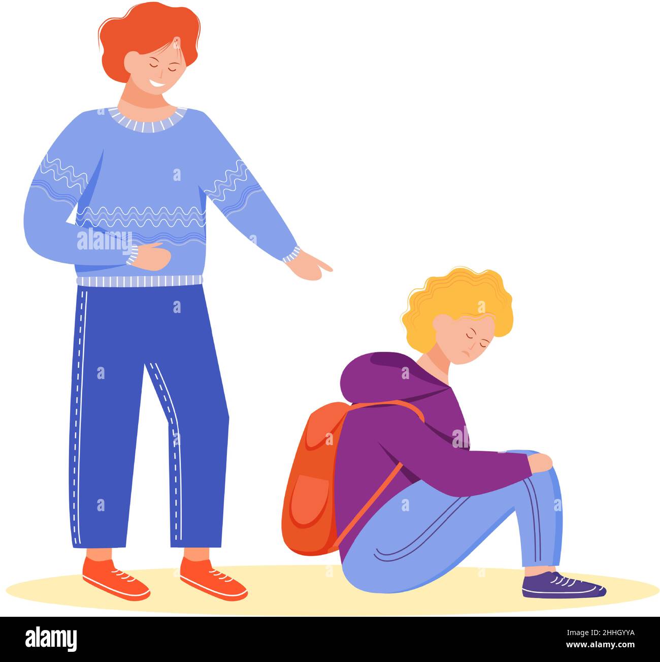 Cartoon Illustration Angry Boy Pointing Stock Vector Images - Alamy