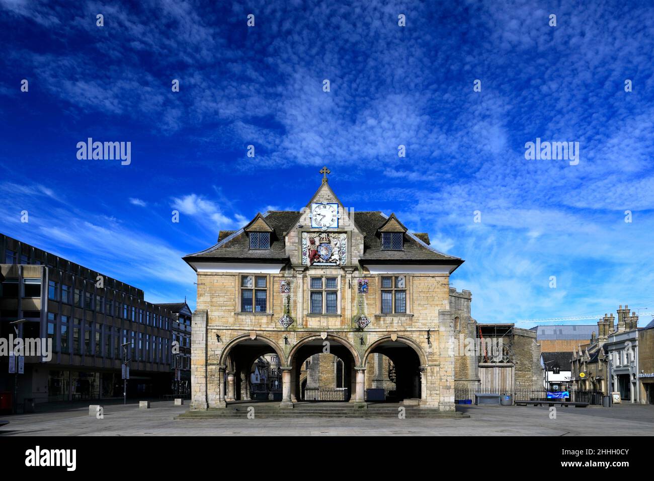 The 17th century Guildhall in Cathedral square, Peterborough City ...