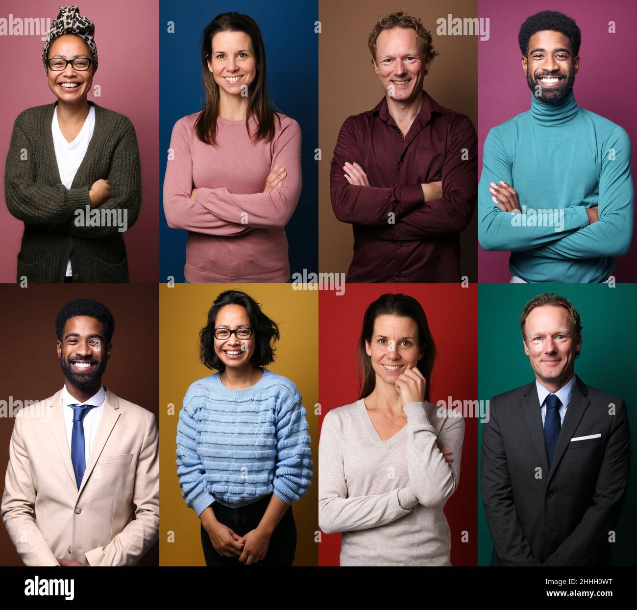 Group of people in a collage Stock Photo - Alamy