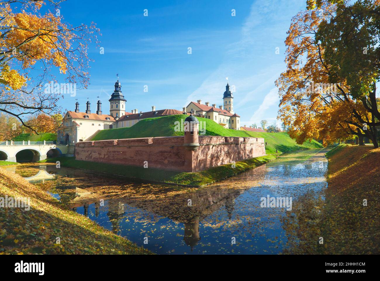 Nesvizh, Belarus, Radziwill Castle. Palace and castle complex, located ...