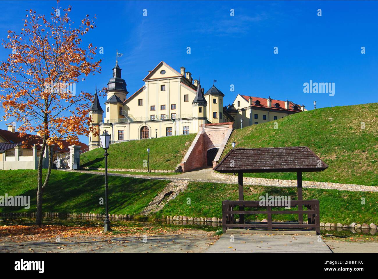 Nesvizh, Belarus, Radziwill Castle. Palace and castle complex, located ...
