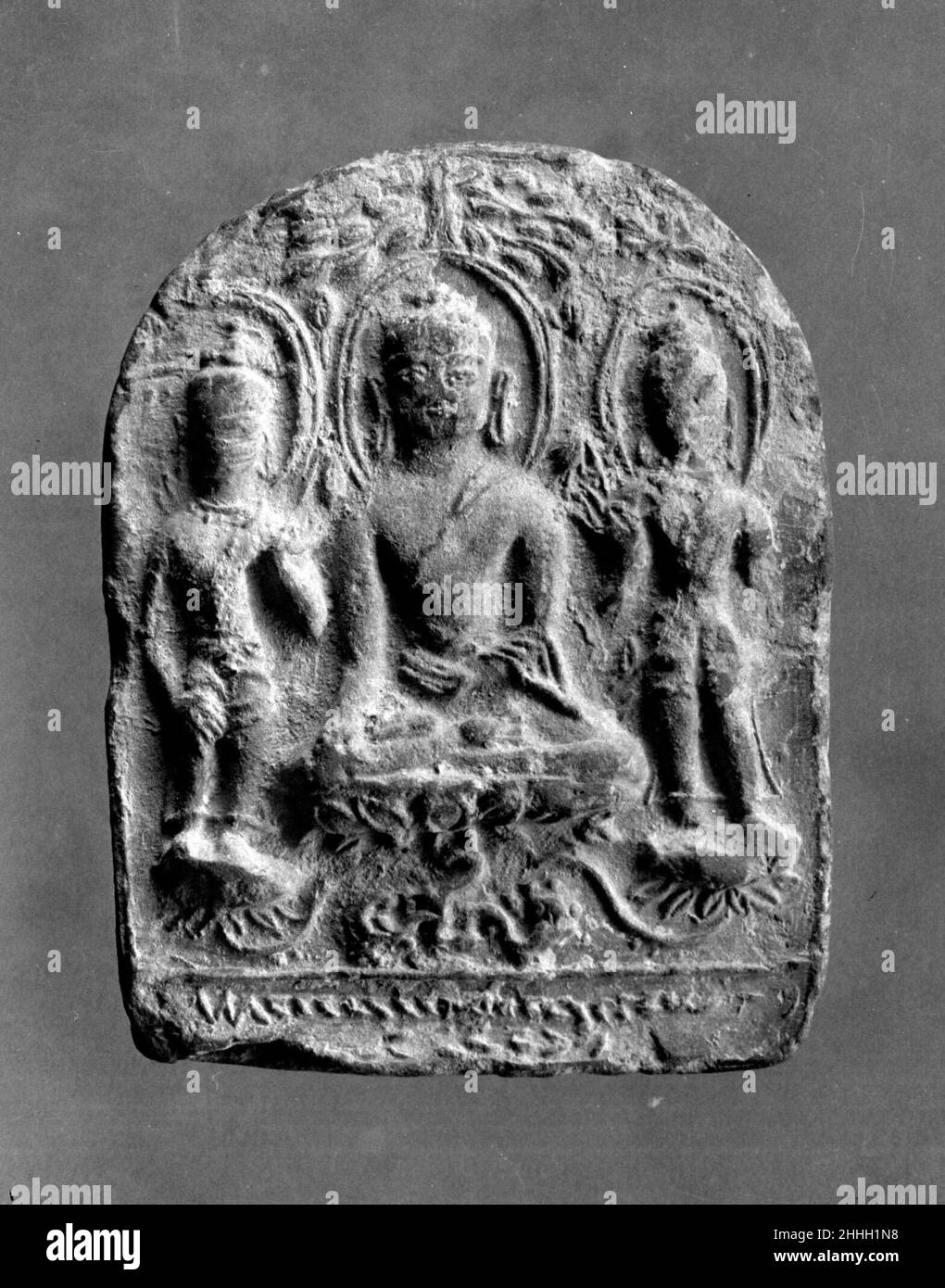 Tile with Buddhist Trinity in Relief China. Tile with Buddhist Trinity ...