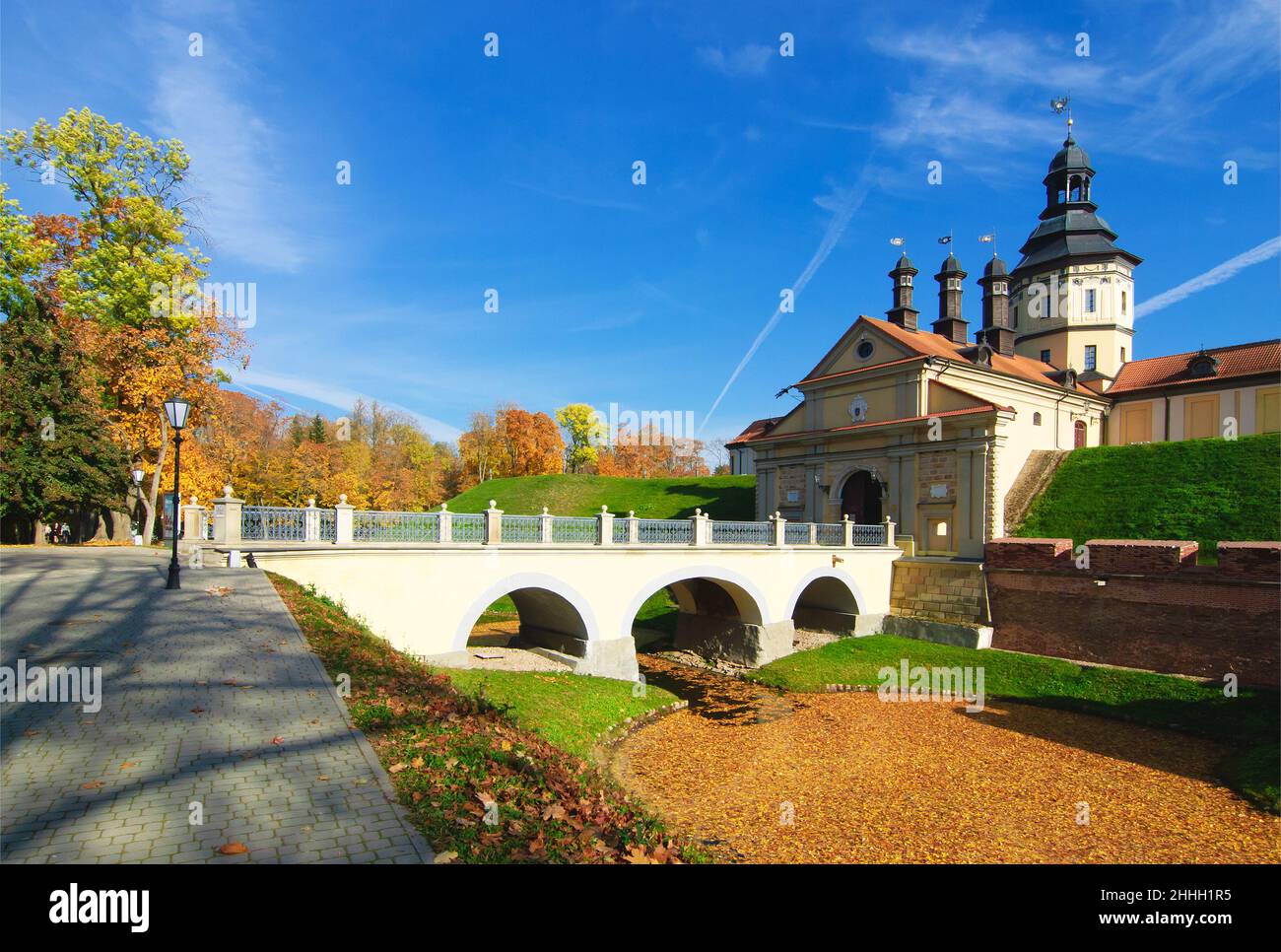 Nesvizh, Belarus, Radziwill Castle. Palace and castle complex, located ...