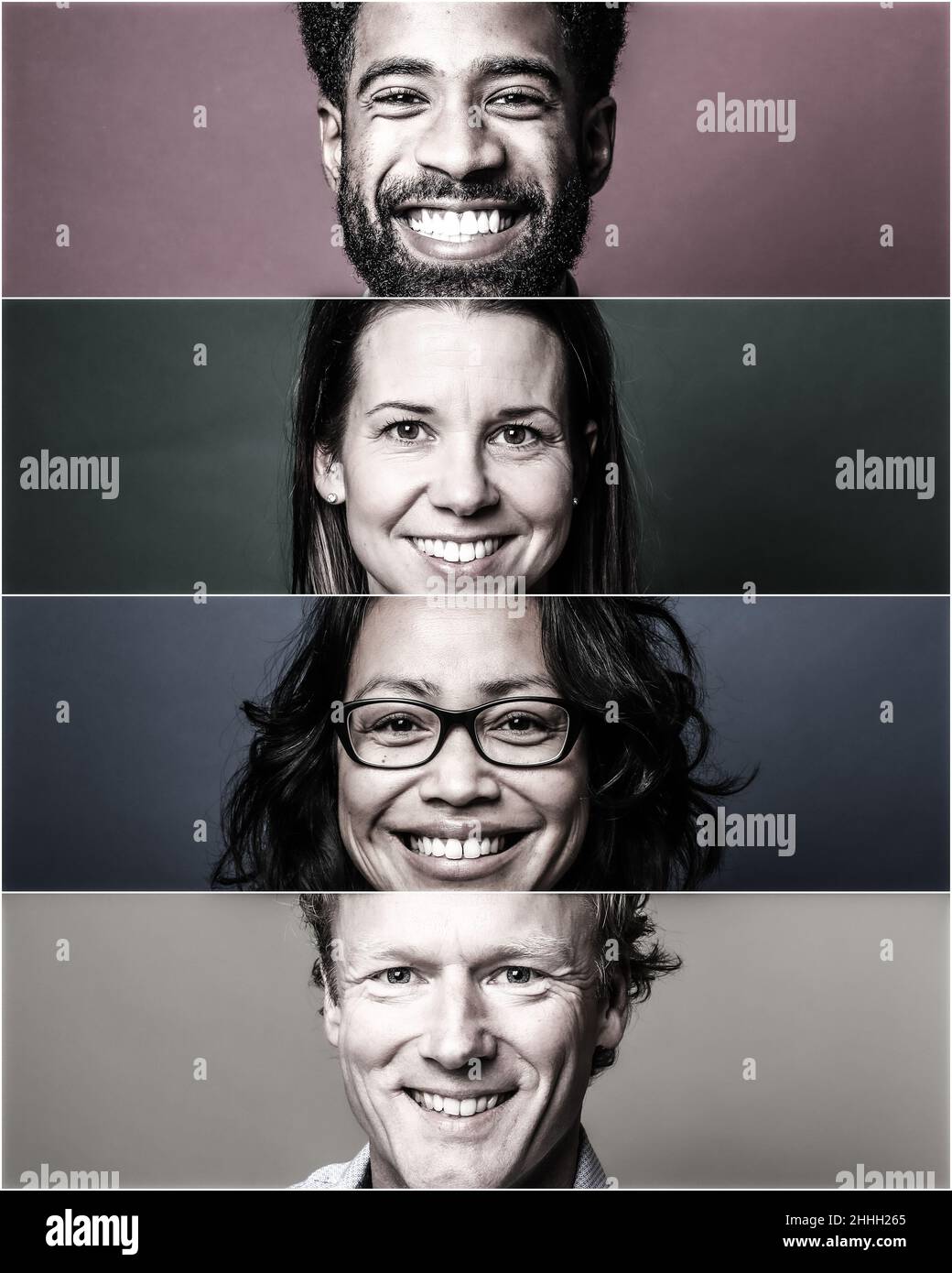 Group of people in a collage Stock Photo - Alamy