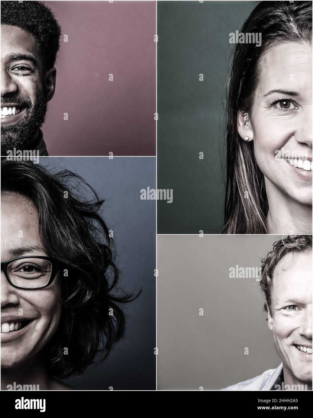 Group of people in a collage Stock Photo - Alamy