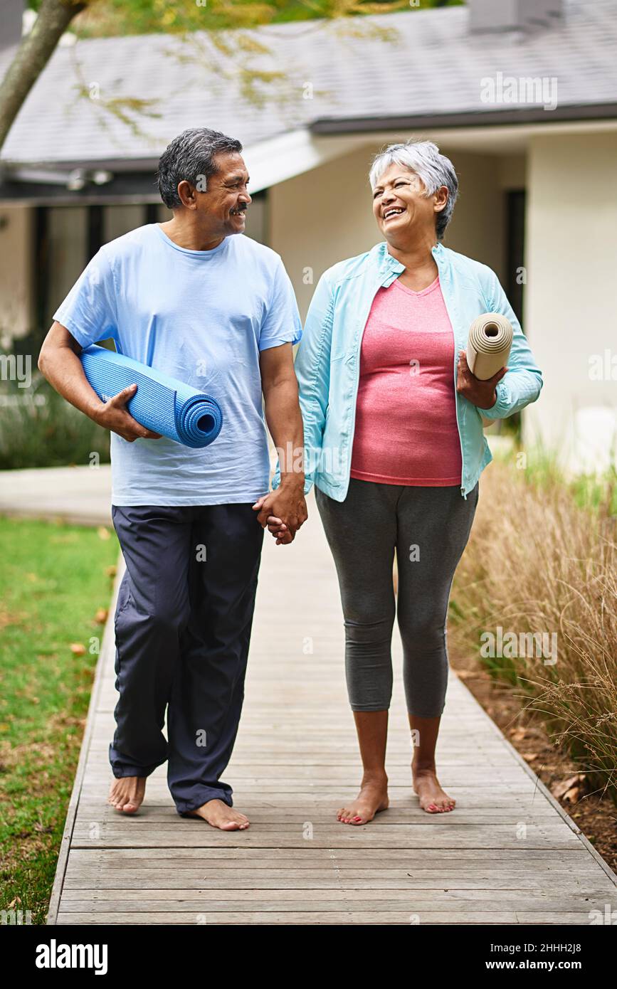Taking the steps to a healthy retirement Stock Photo - Alamy