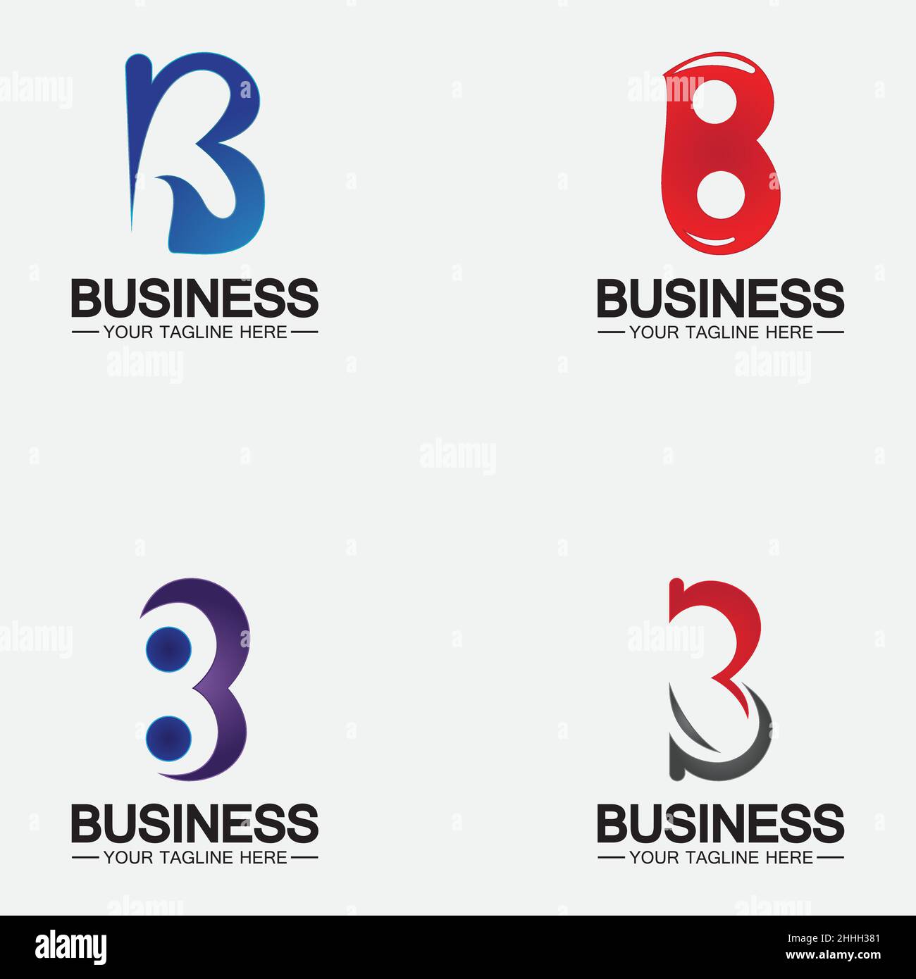 Set Abstract letter b logo vector. B logo symbol icon design template ...