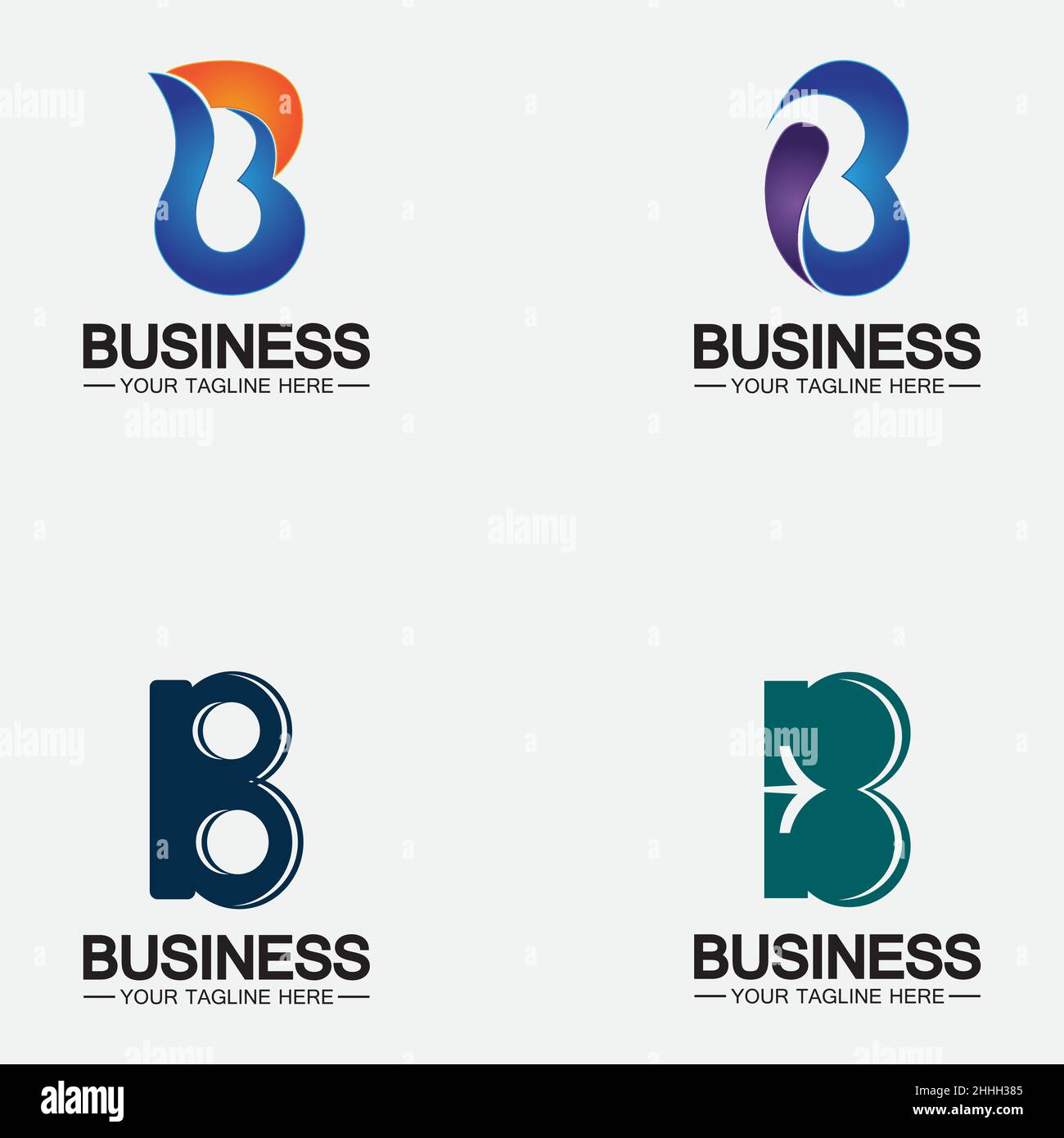 Set Abstract letter b logo vector. B logo symbol icon design template ...
