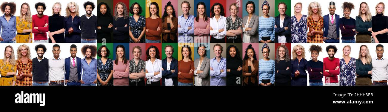 Group of beautiful people in a collage Stock Photo - Alamy