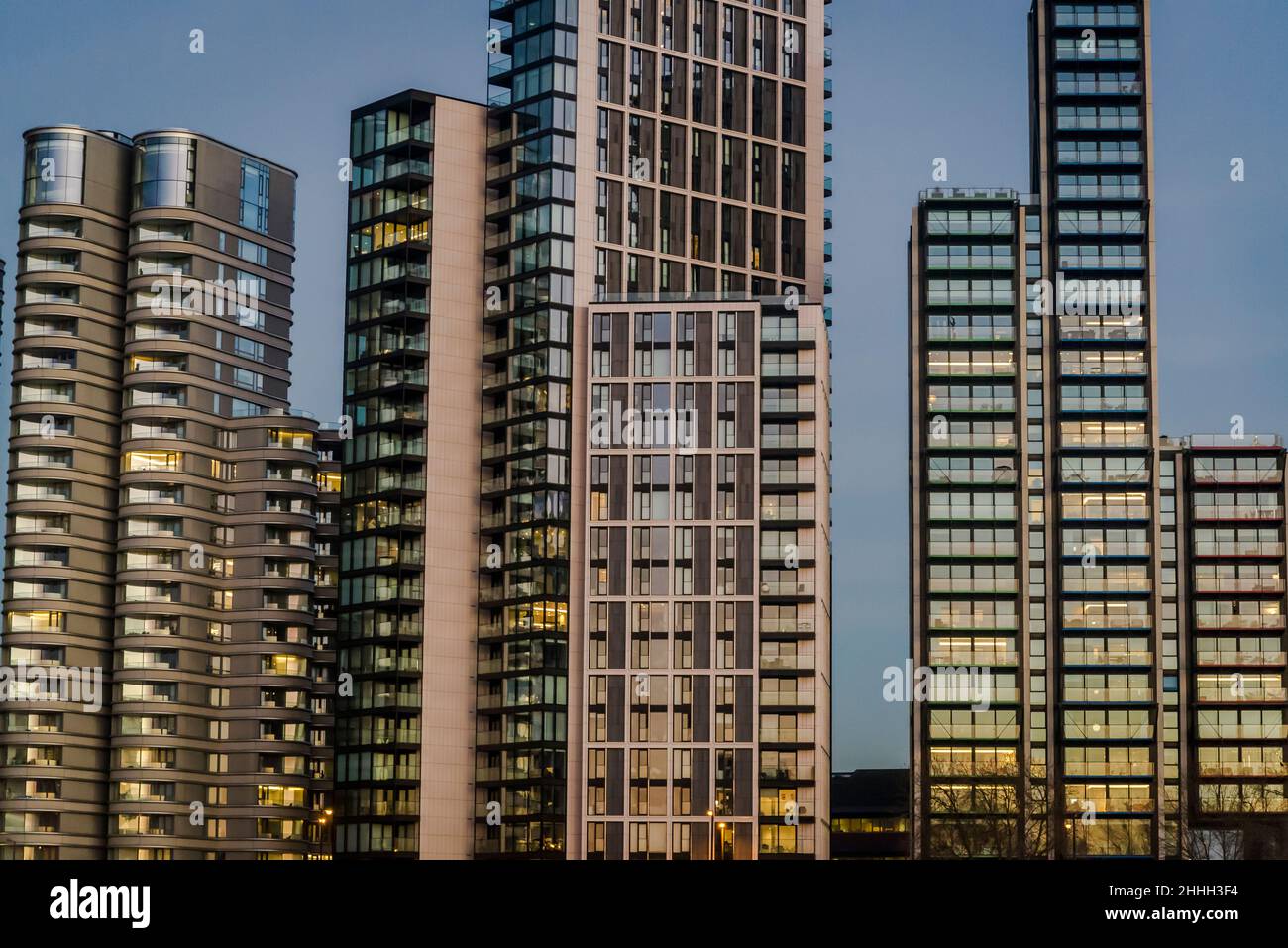 New housing developments comprising modern high-rise towers on Albert ...