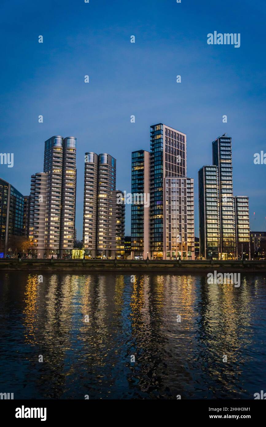 New housing developments comprising modern high-rise towers on Albert ...