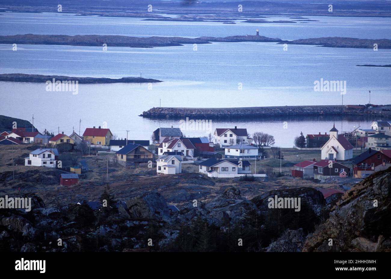 LOVUND, NORWAY IN 1991, analog. View of some of the buildings in the ...