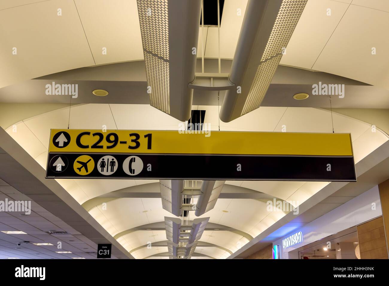 20 September 2021 Houston TX USA: Inside of the terminal at the Houston ...