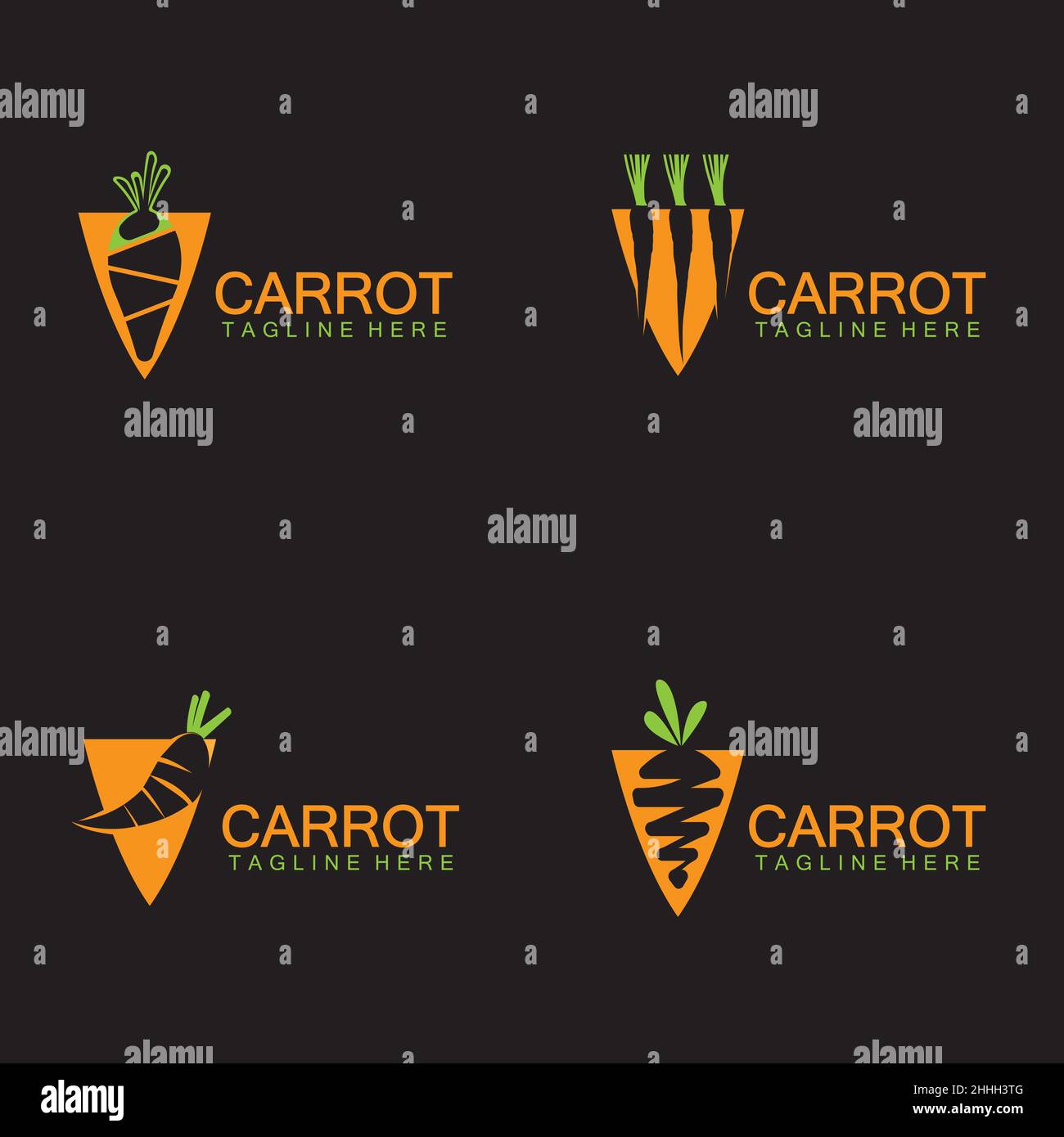 Set Carrot logo vector icon illustration design template Stock Vector ...